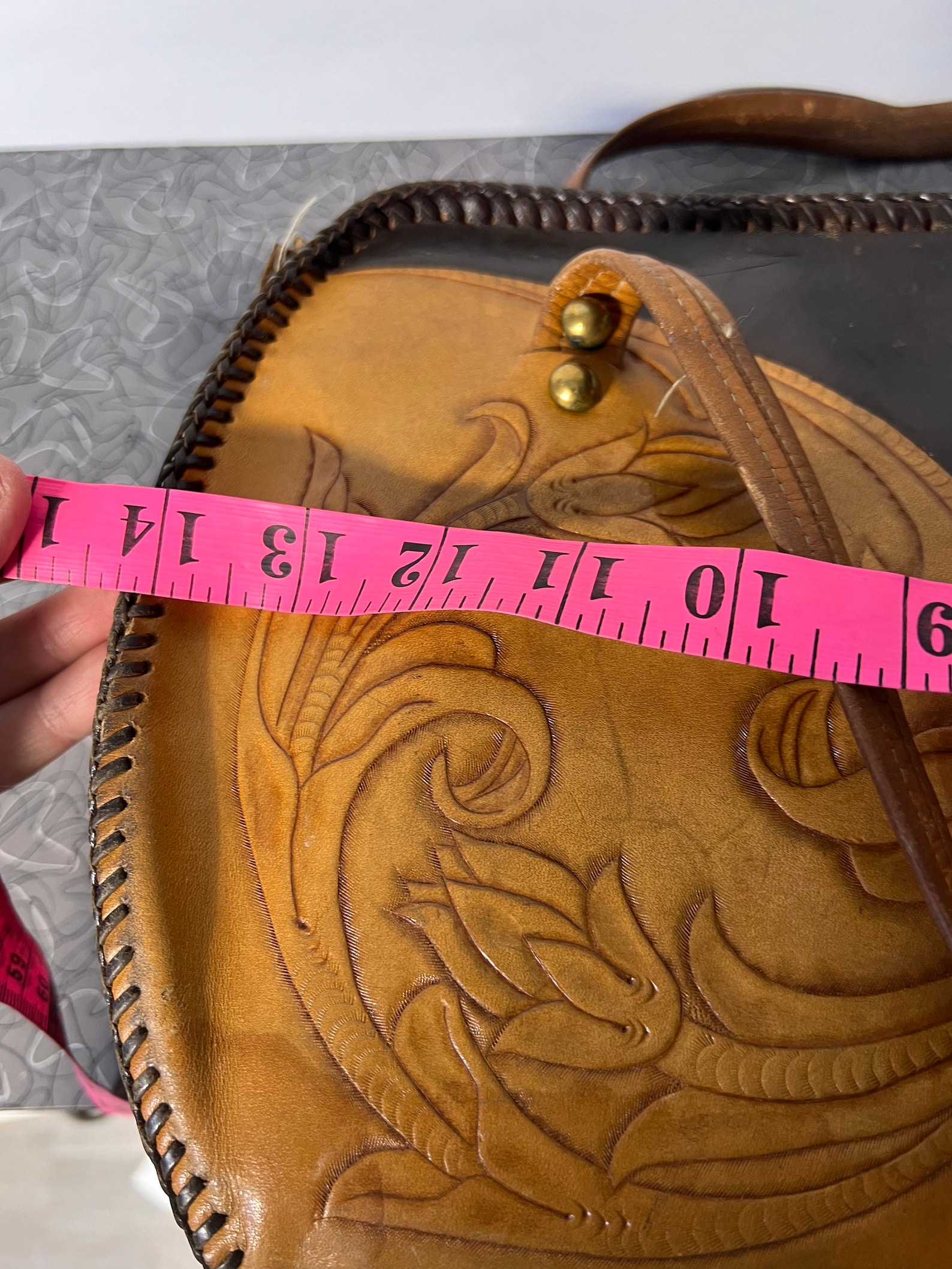 Vintage Large Tooled Leather Purse Huge Boho Retro 1970's | Etsy
