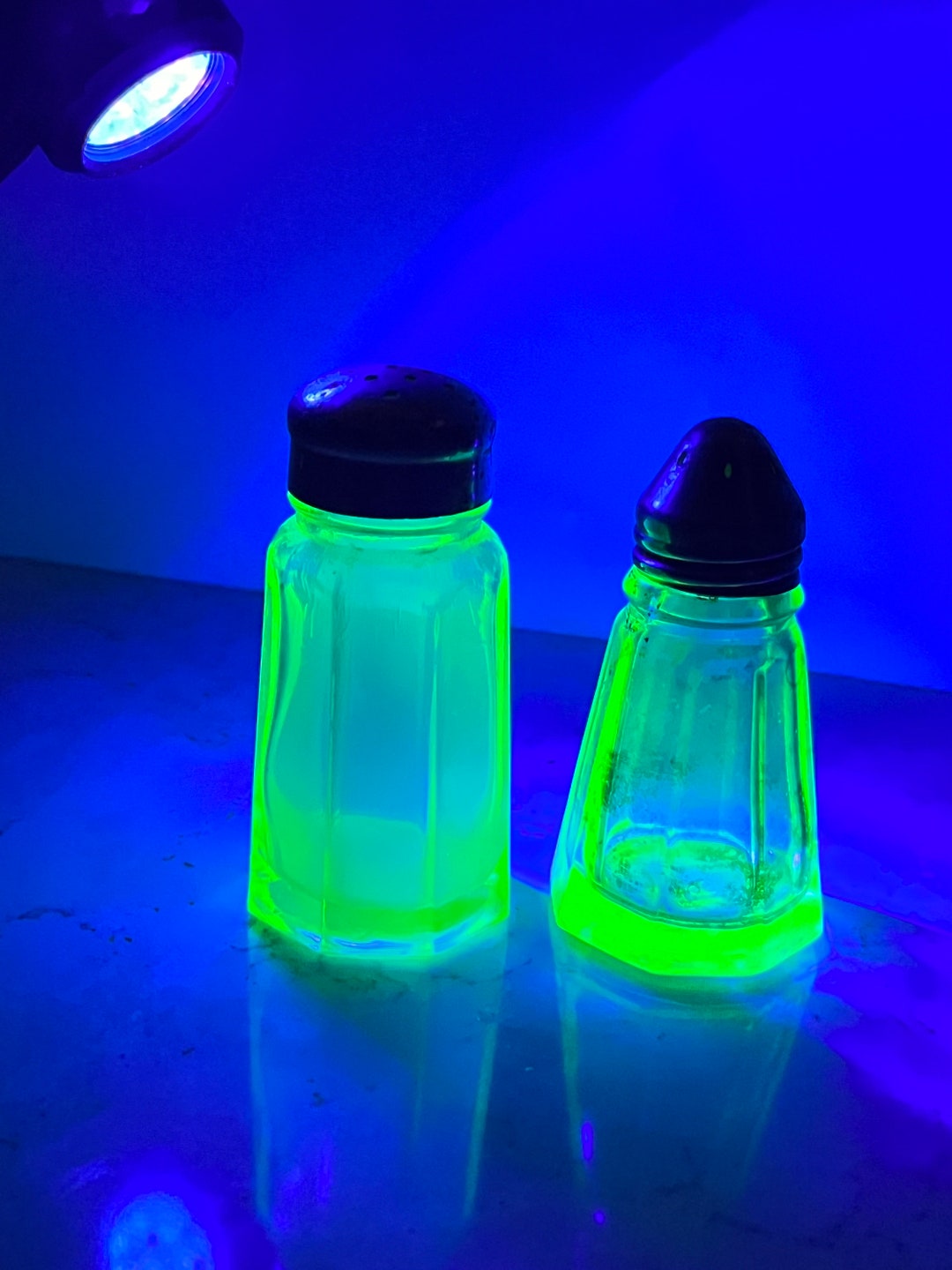 Vintage Uranium Mismatch Glass Shaker Set Anchor Hocking 1920s - Etsy