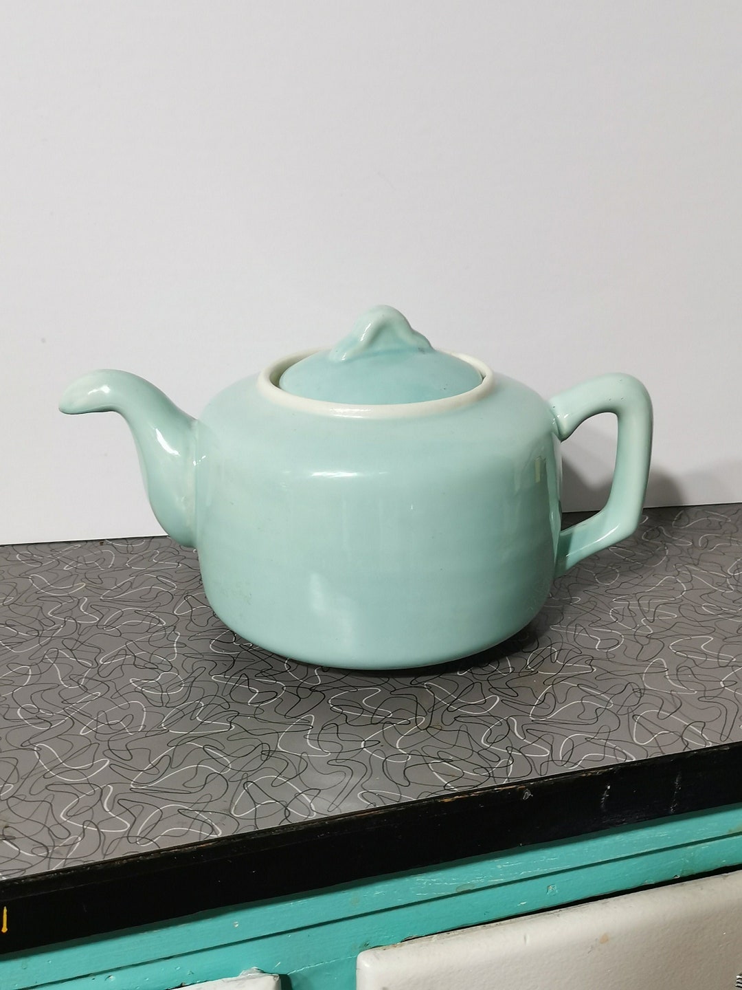 1940's-50's Aqua Teapot Mid Century Modern so Cute Vintage Mint Green ...