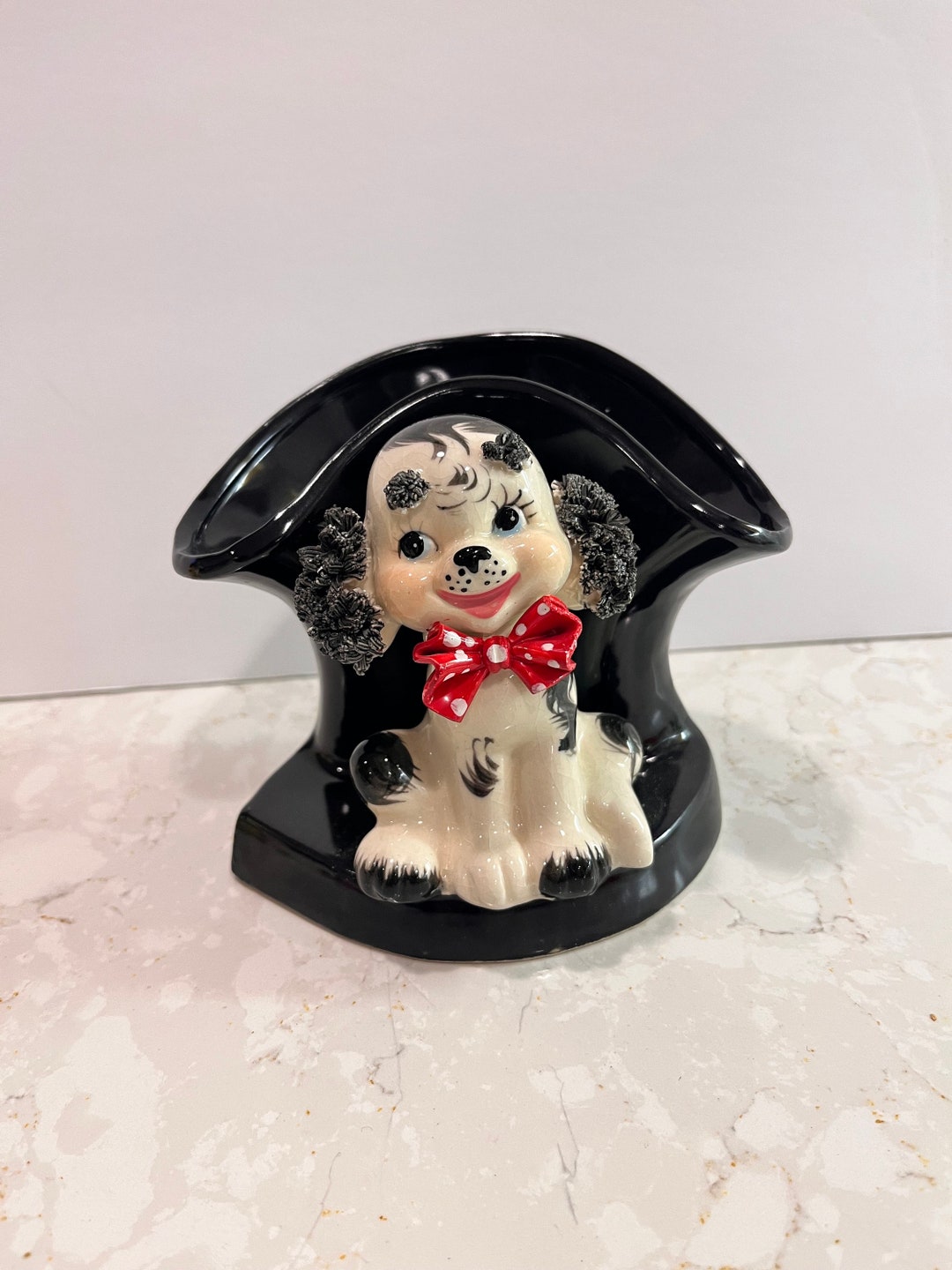 Kitsch Big Eye Dog Arnart Bowtie Planter Kitsch Kitschy Cute Kawaii - Etsy