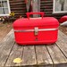 Vintage Mod Red Train Case 1960's Travelgard Train Vase Tray and Mirror ...