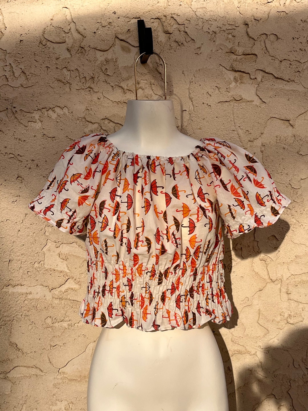 Vintage 1970s Ruffle Puff Sleeve Crop Top Ruched Funky Tube Top Novelty ...