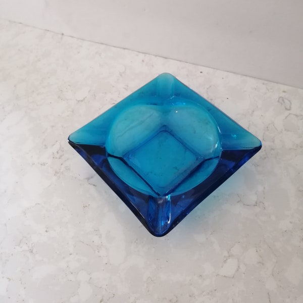 Vintage Blue Ashtray - Etsy