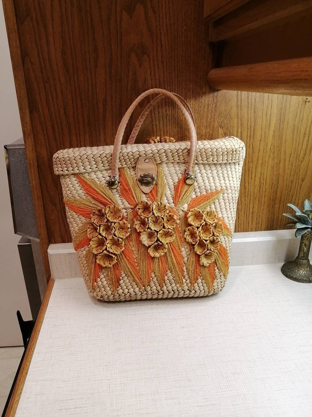 Vintage Basket Purse Basket Weave Purse Top Handle Mod Style Pin up ...
