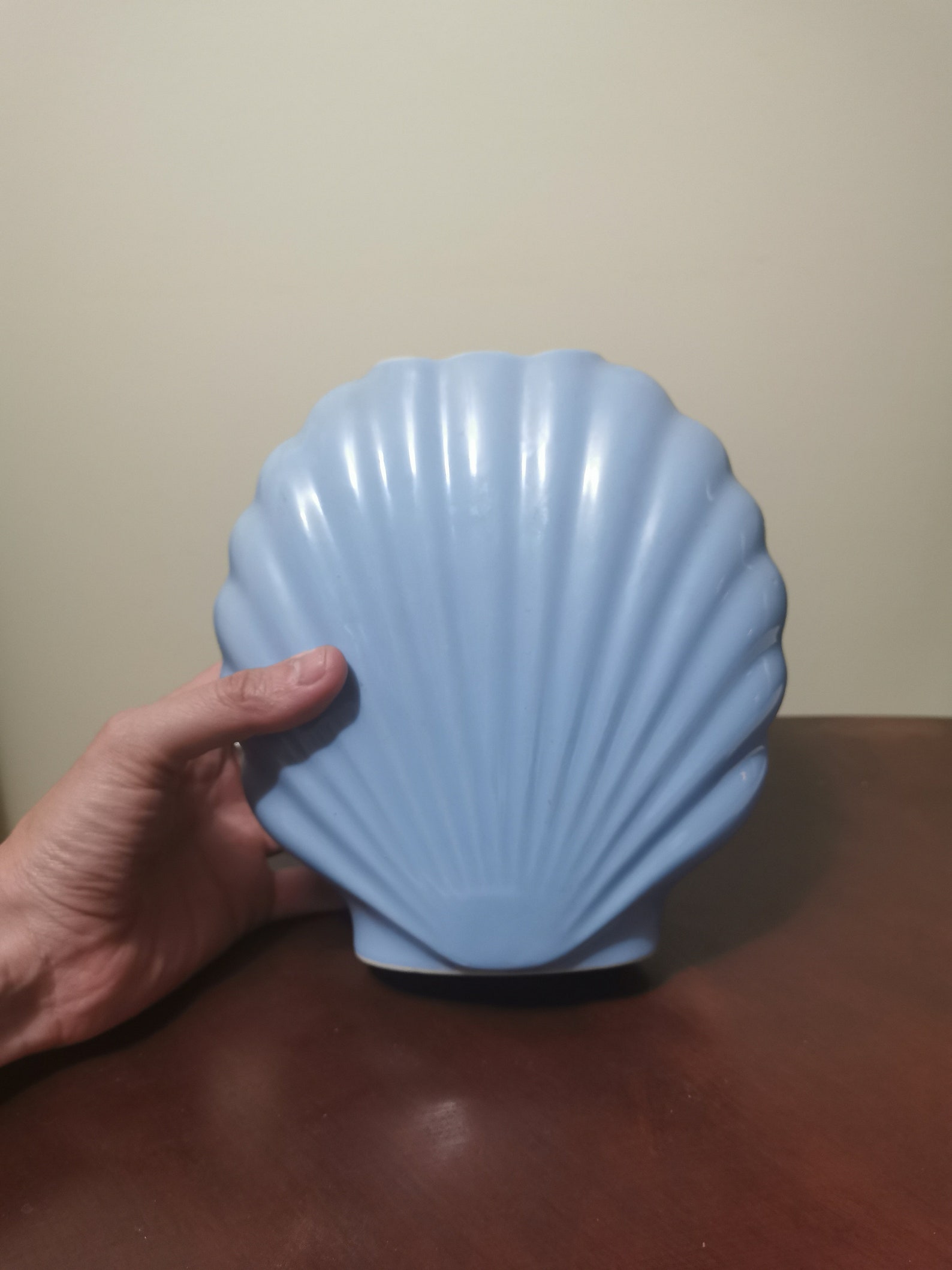 Vintage Art Deco Vase Seashell 1980s Deco Revival Vase Blue | Etsy