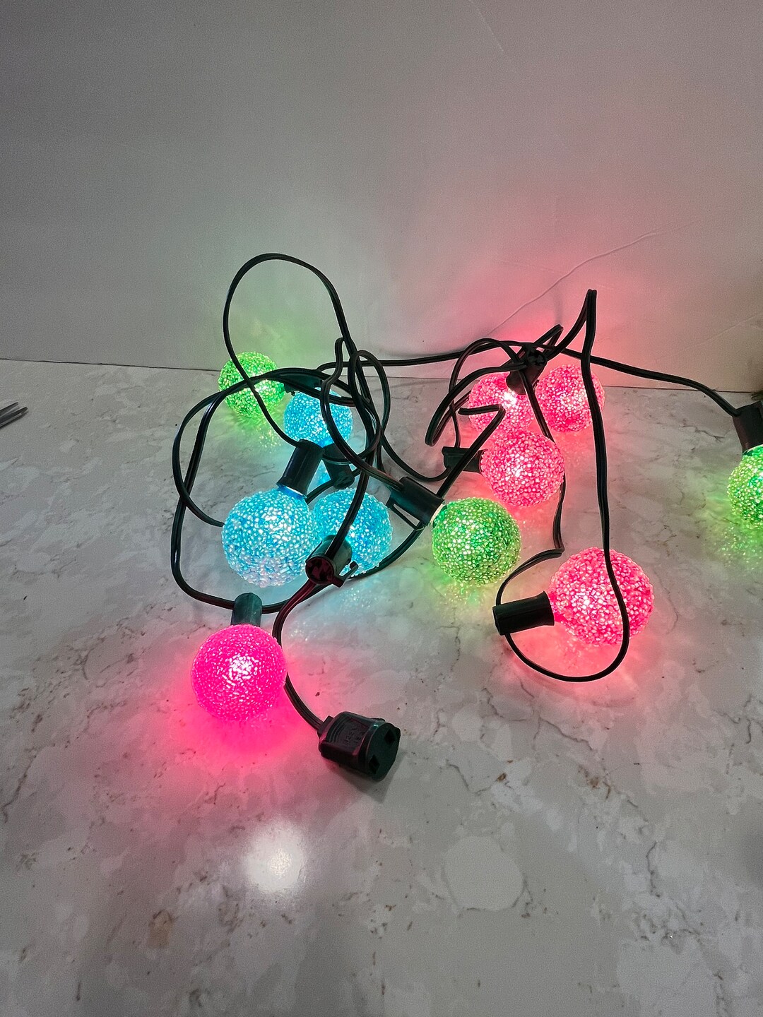 Vintage String of Lighted Ice Bulbs - Etsy