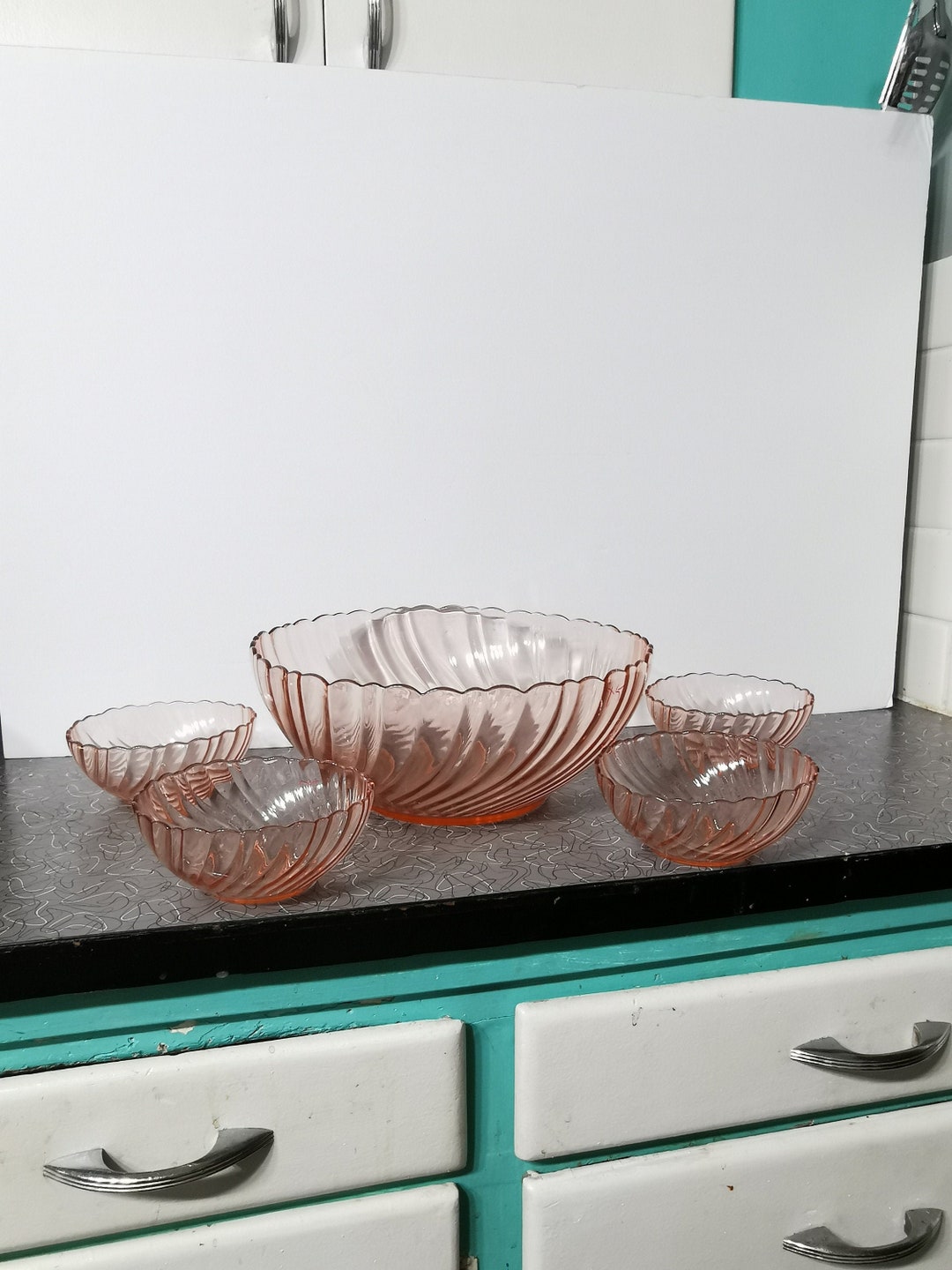 Vintage Pink Bowl Set Made in France 1960s - Etsy