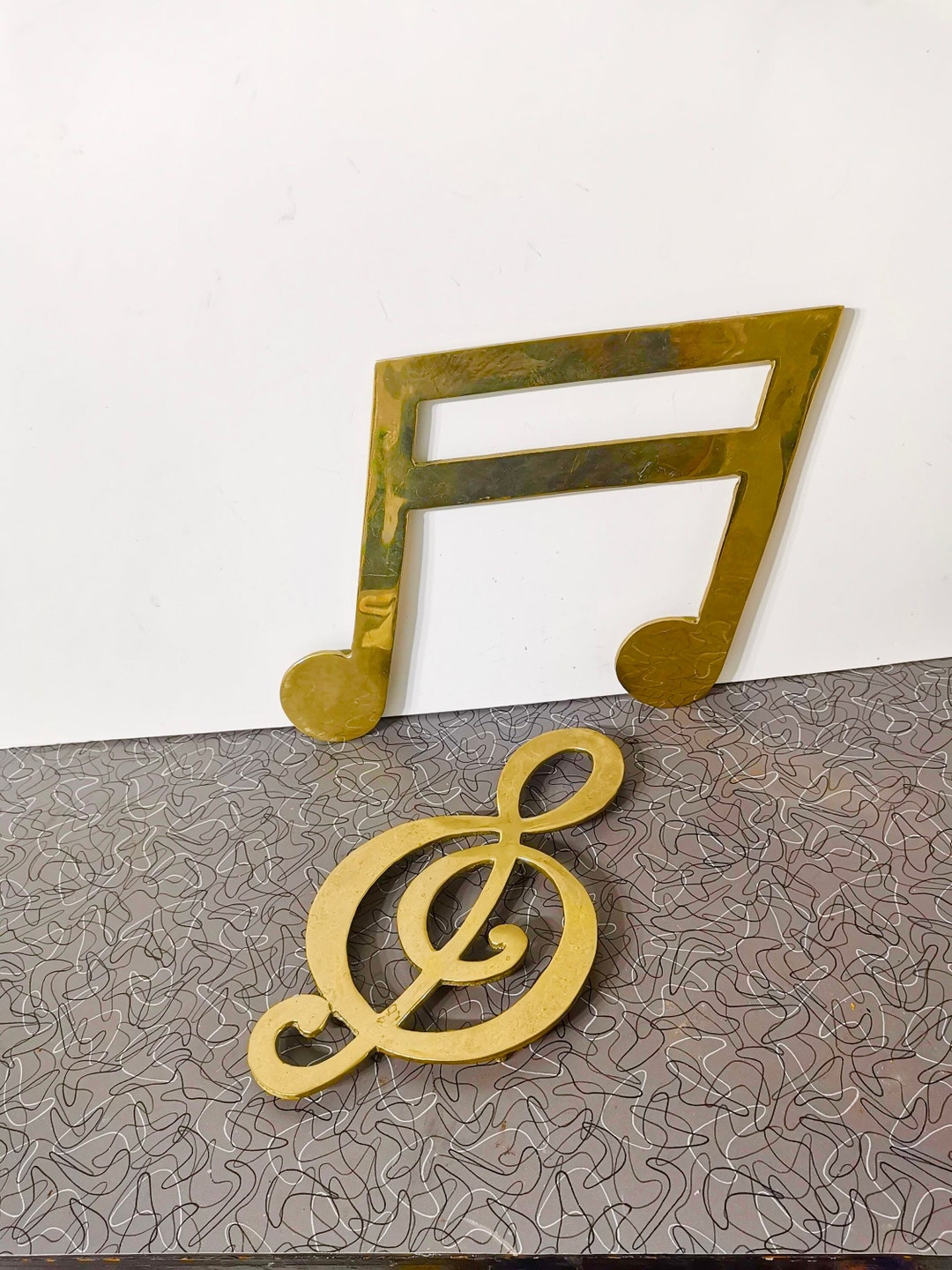 Vintage Brass Musical Notes Wall Hangings - Etsy