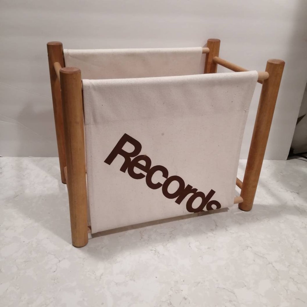 Teak and Canvas Record Holder 1970s Records - Etsy