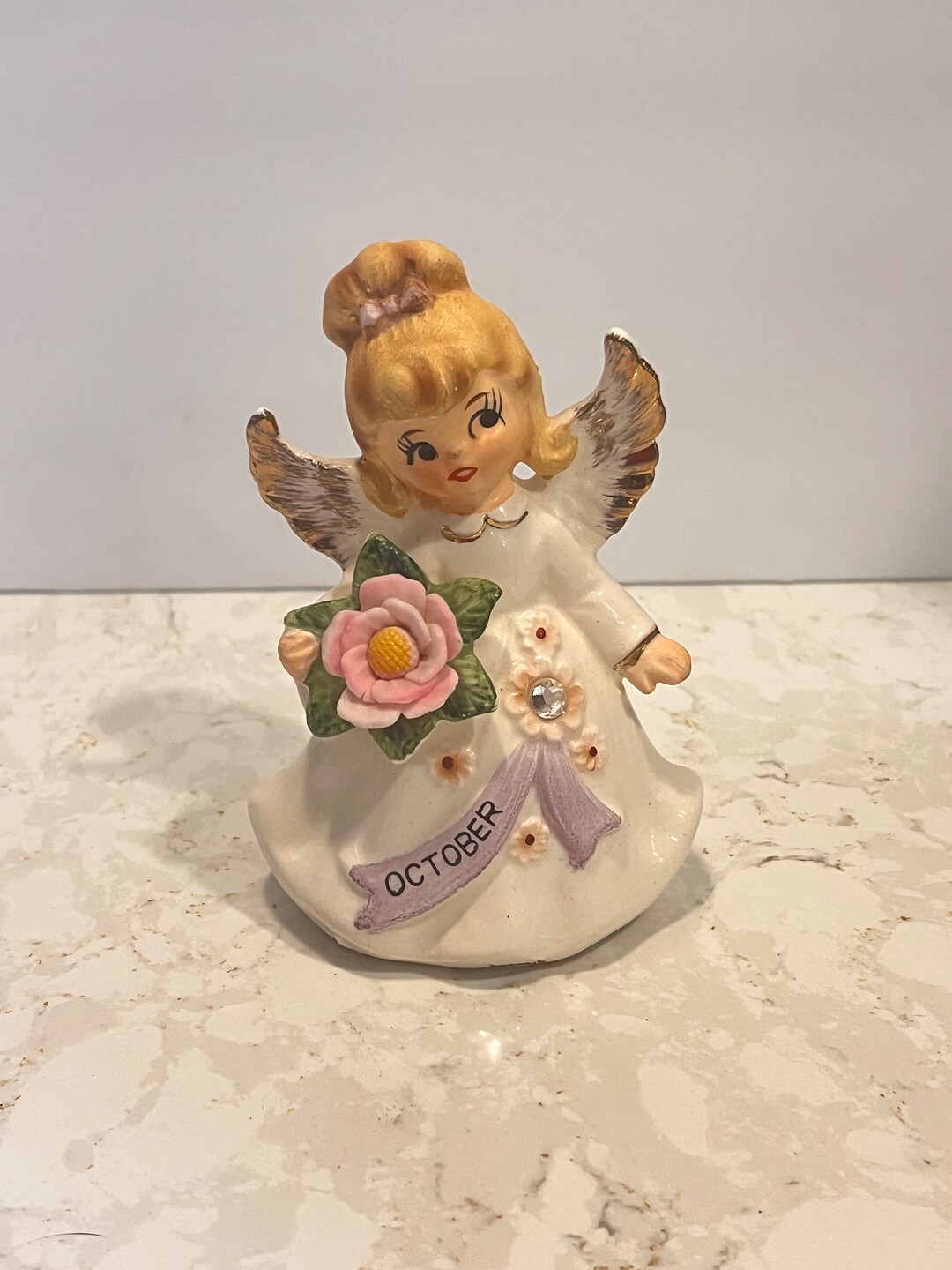 Vintage Lefton October Angel of the Month - Etsy