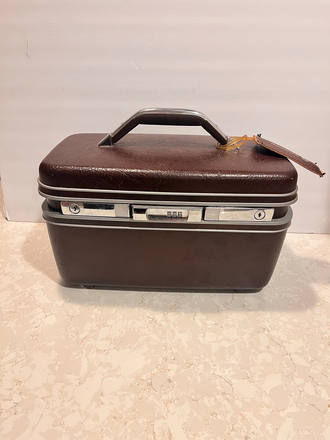 Vintage Mod Brown Train Case With Tray and Key 1960's Excellent - Etsy