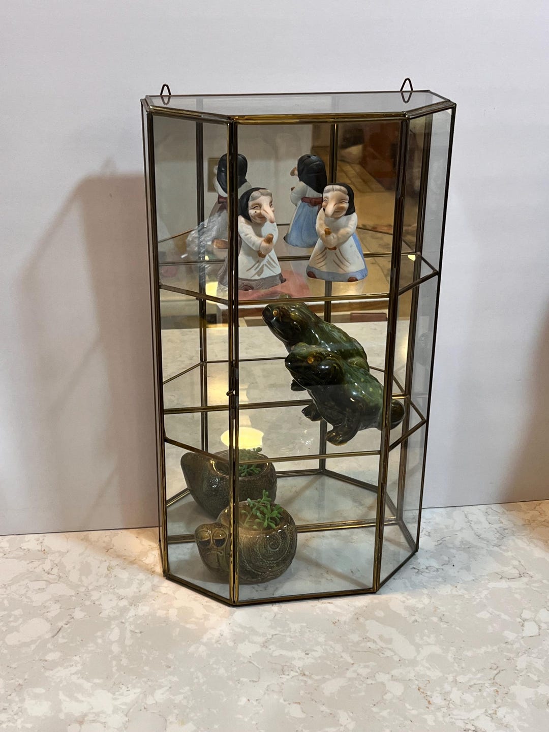 Vintage Brass Curio Cabinet Extra Large - Etsy