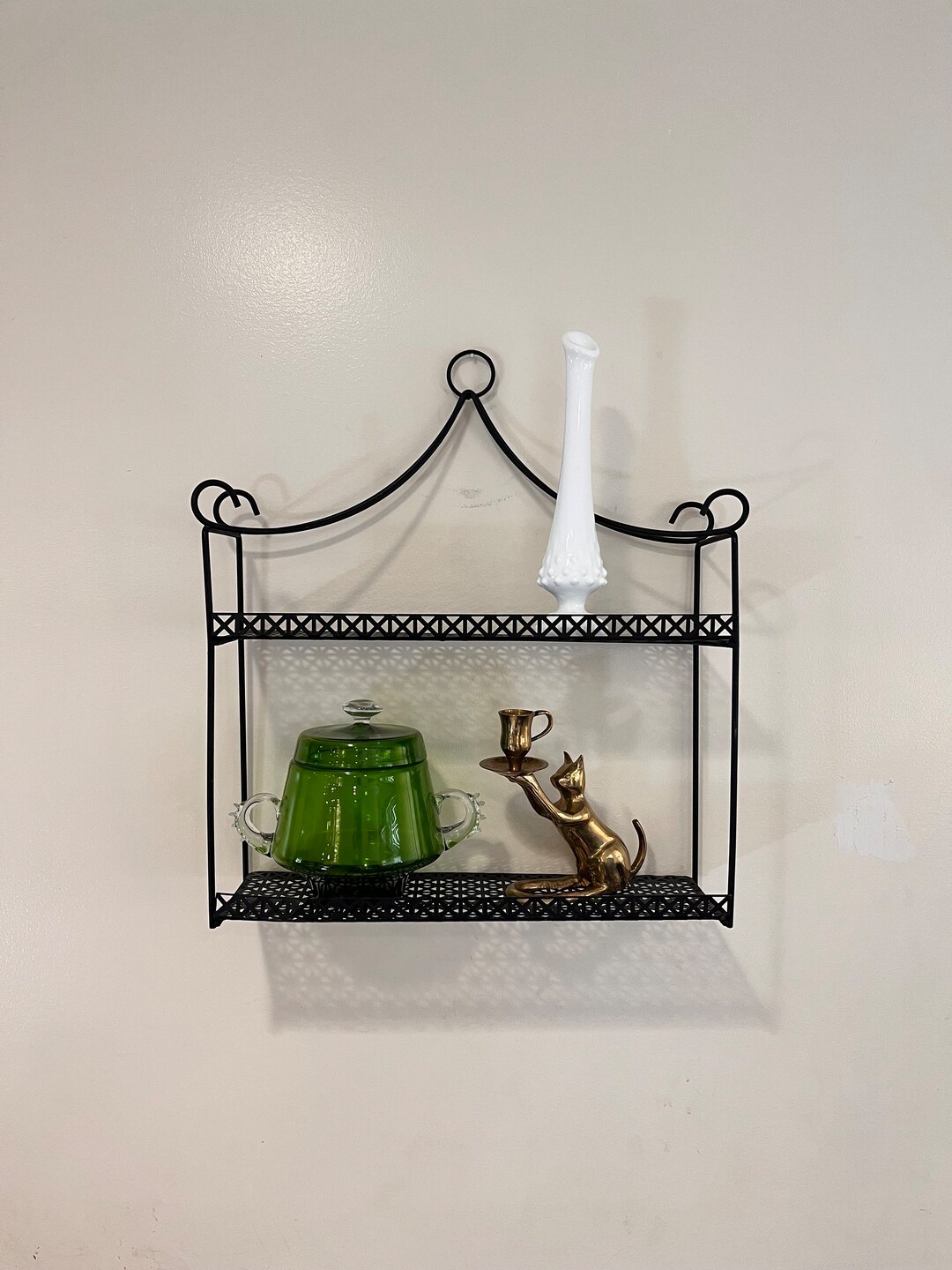 Mid Century Modern Wire Shelf Black Circus Tent 1950s Wire Modern ...