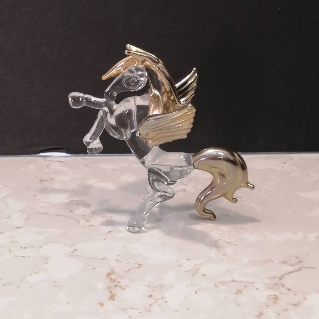 Beautiful Vintage Blown Glass Pegasus With 24k Accents - Etsy