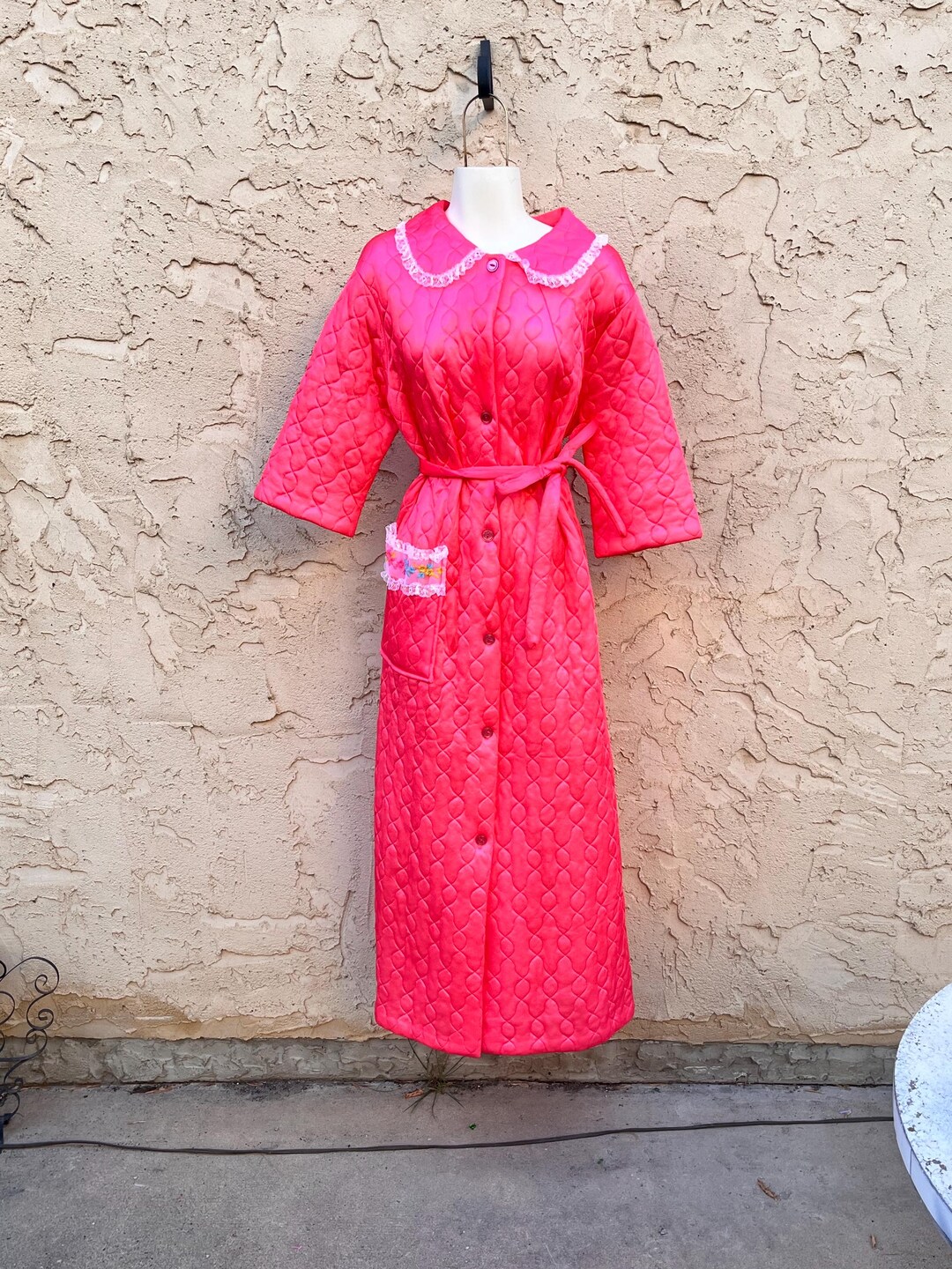 Amazing Pink True Vintage Quilted Robe - Etsy