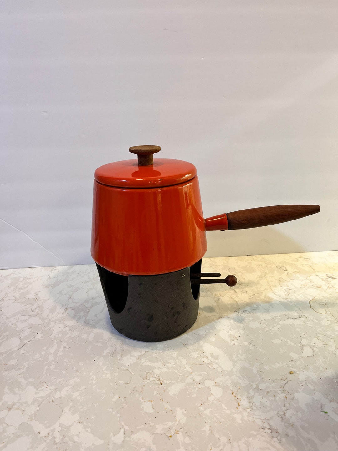 Vintage Copco Fondue Pot Orange With Forks - Etsy