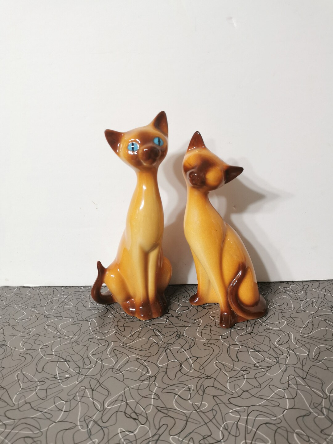 Kitschy Kitsch Ceramic Cat Couple Siamese Cat Japan Kitsch Cute - Etsy