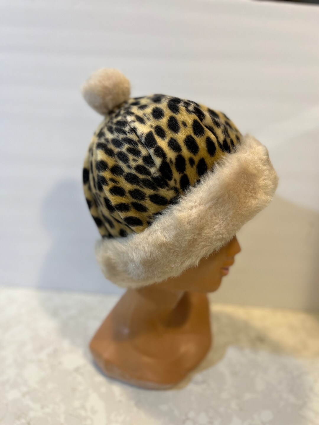 Vintage 1960s Leopard Faux Fur Warm Fur Leopard Fur Hat - Etsy