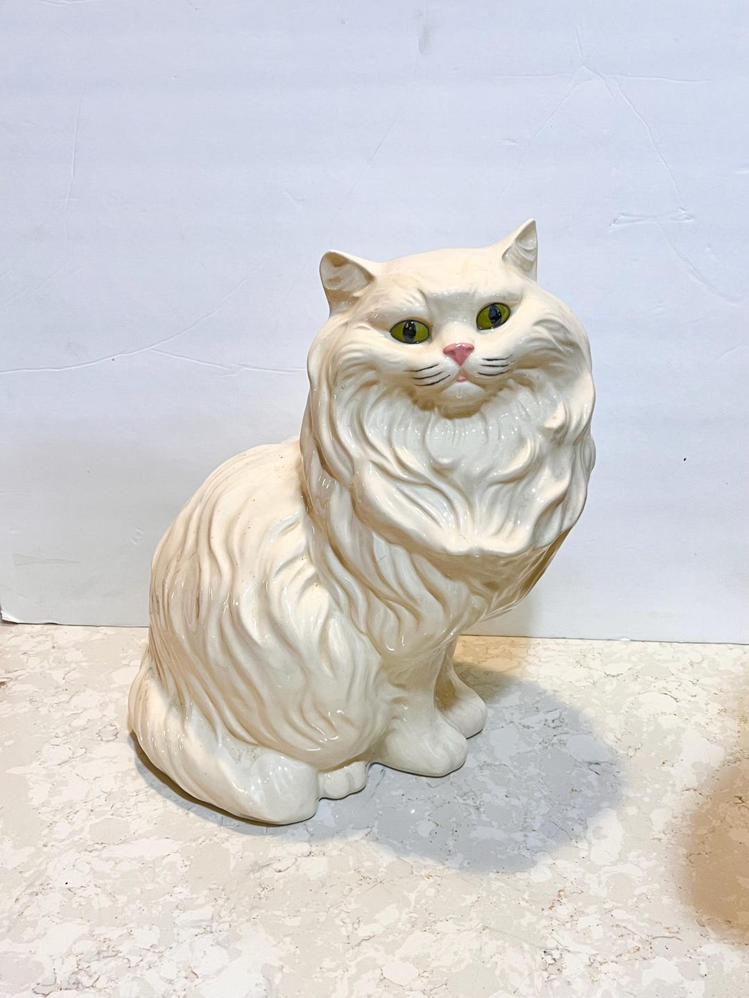 Life Size Ceramic Cat Tall Ceramic Cat Persian Giant Cat Kitsch Cute ...