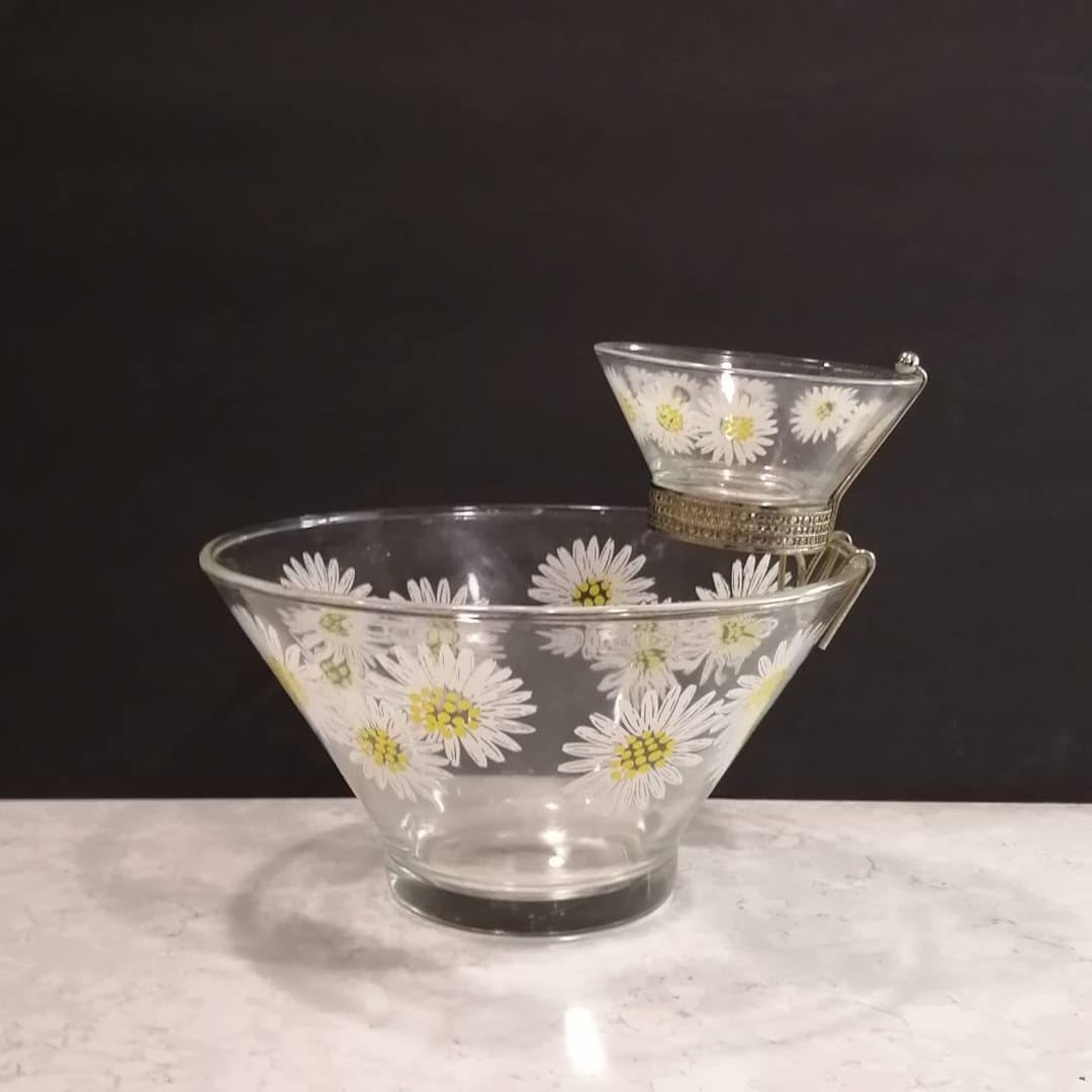 Vintage Anchor Hocking Daisy Chip N Dip Flower Power - Etsy
