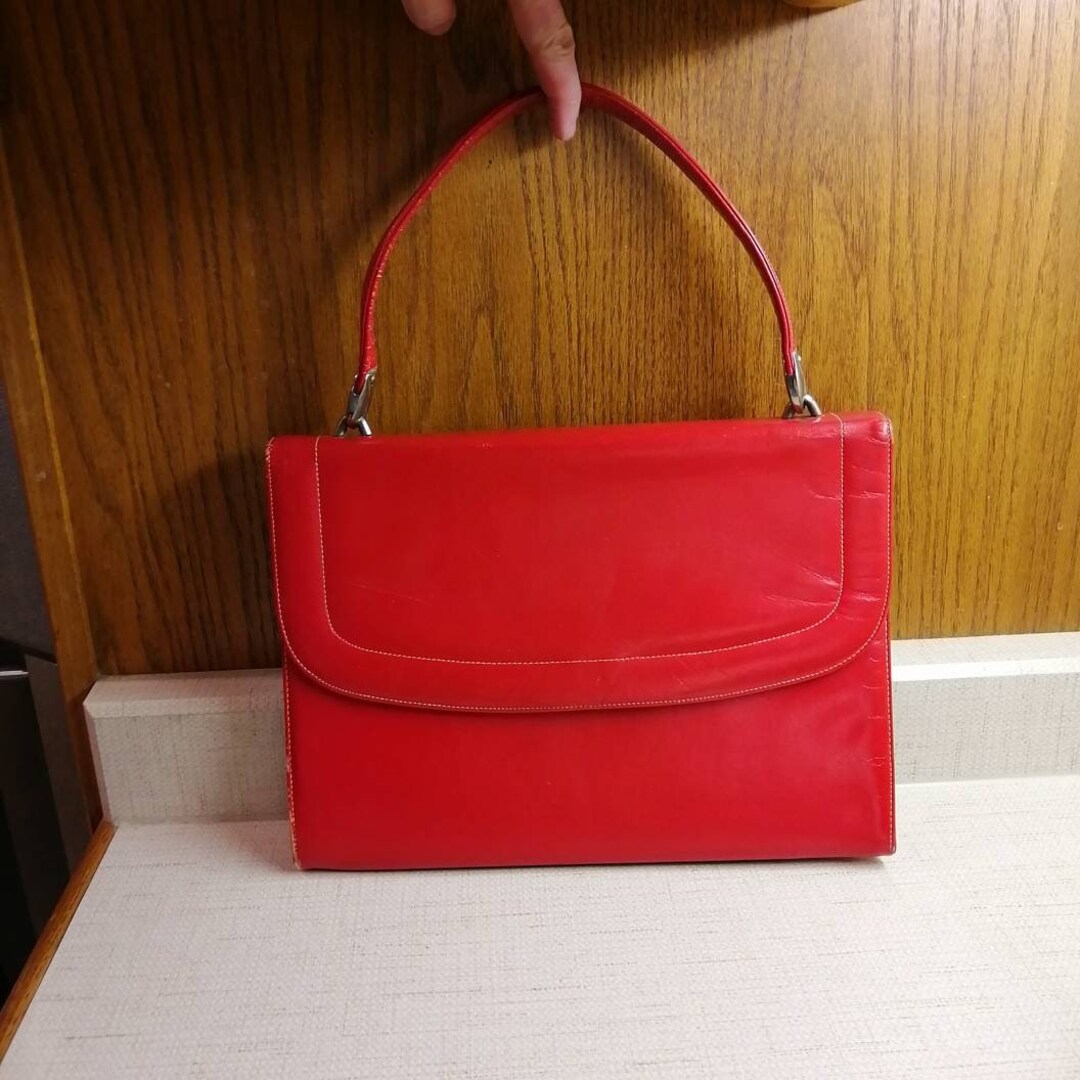 Vintage Pin up Handbag Large Red Leather Mod Pin up Handbag - Etsy