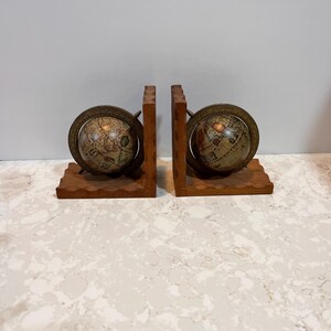 Vintage Mid Century Modern Globe Bookends - Etsy