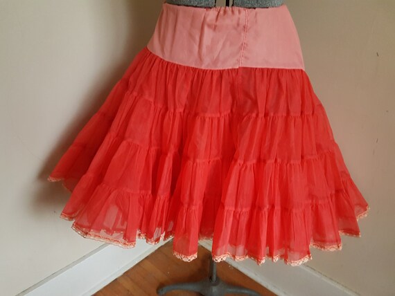Vintage Red Petticoat 1950's Crinoline XXL - Gem