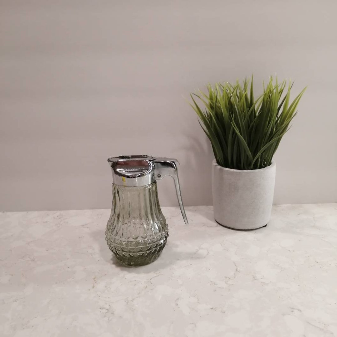 Vintage Diamond Point Syrup Dispenser Smoked Glass - Etsy
