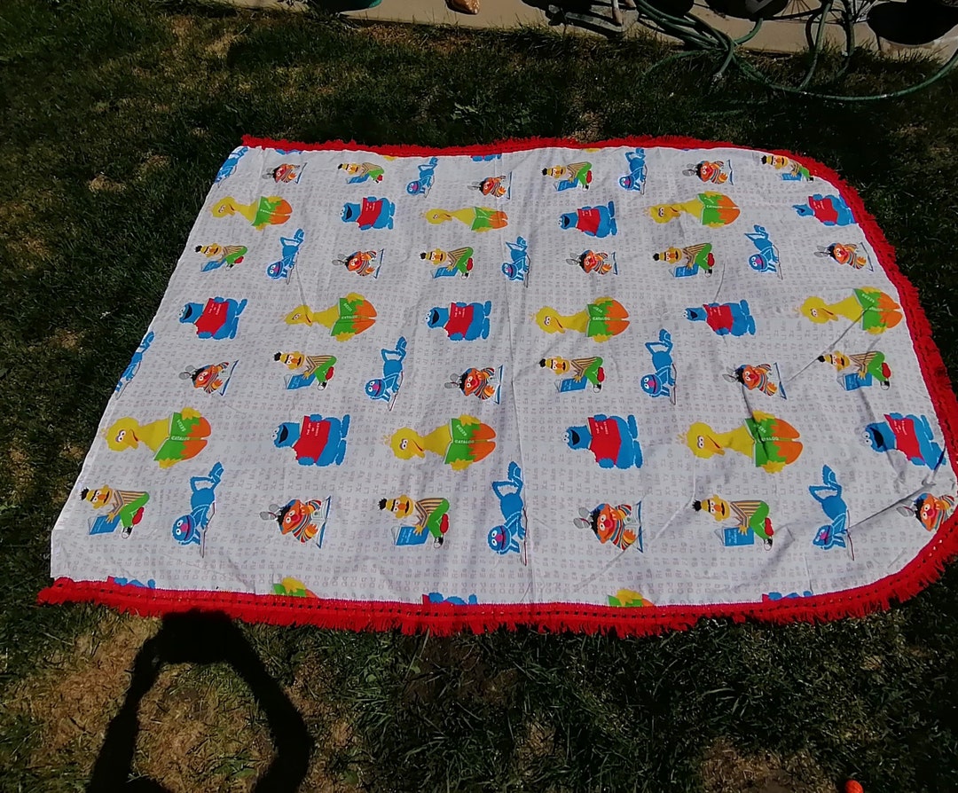 Vintage Sesame Street Muppets Twin Bed Cover Fringed - Etsy