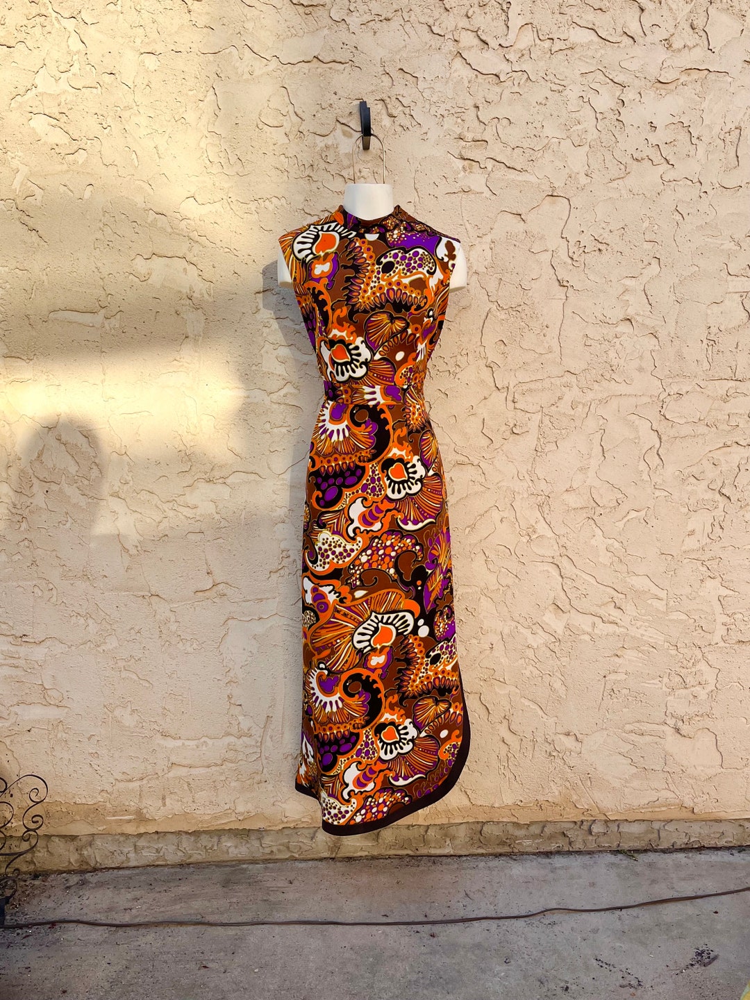 Beautiful Psychadelic Mod Maxi Dress 1970s - Etsy