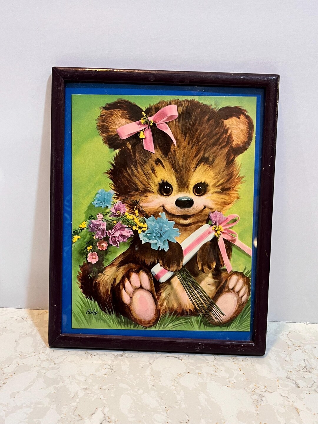 Vintage 1950s Baby Bear Coby Litho Print Nursery Print Kitsch Cute - Etsy