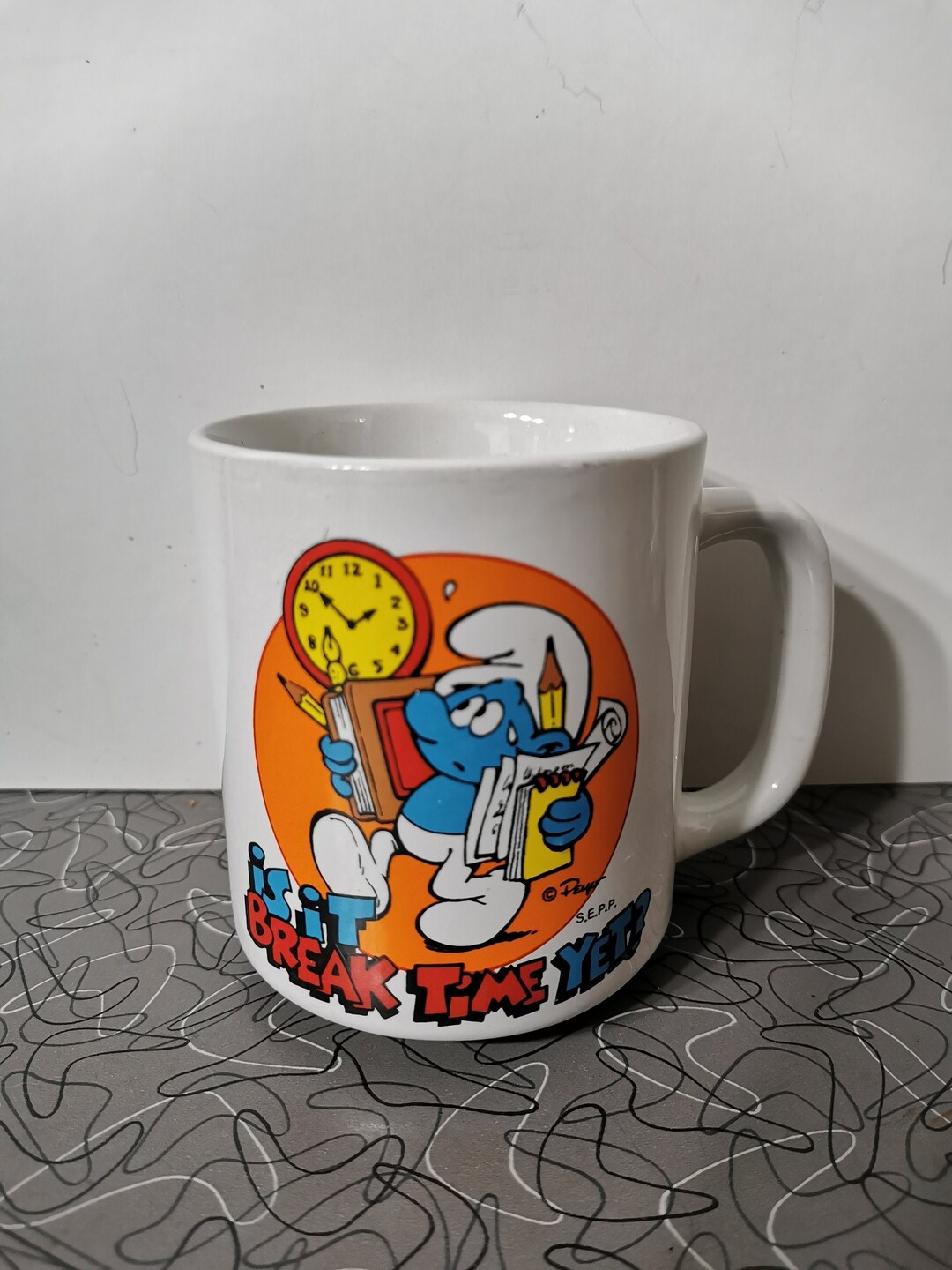 Vintage Smurfs Mug Coffee Break - Etsy