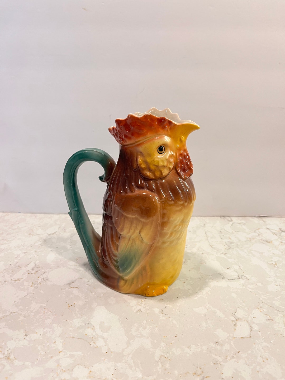 Vintage Czechoslovakian Porcelain Rooster/chicken Jug Pitcher - Etsy