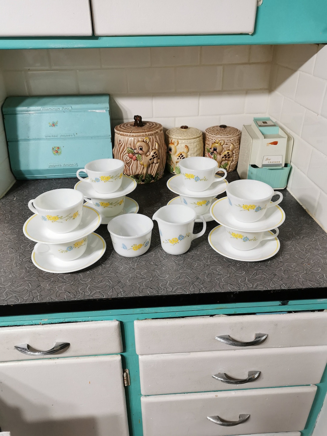 Pyrex Flirtation Tea Set Cream and Sugar Set - Etsy