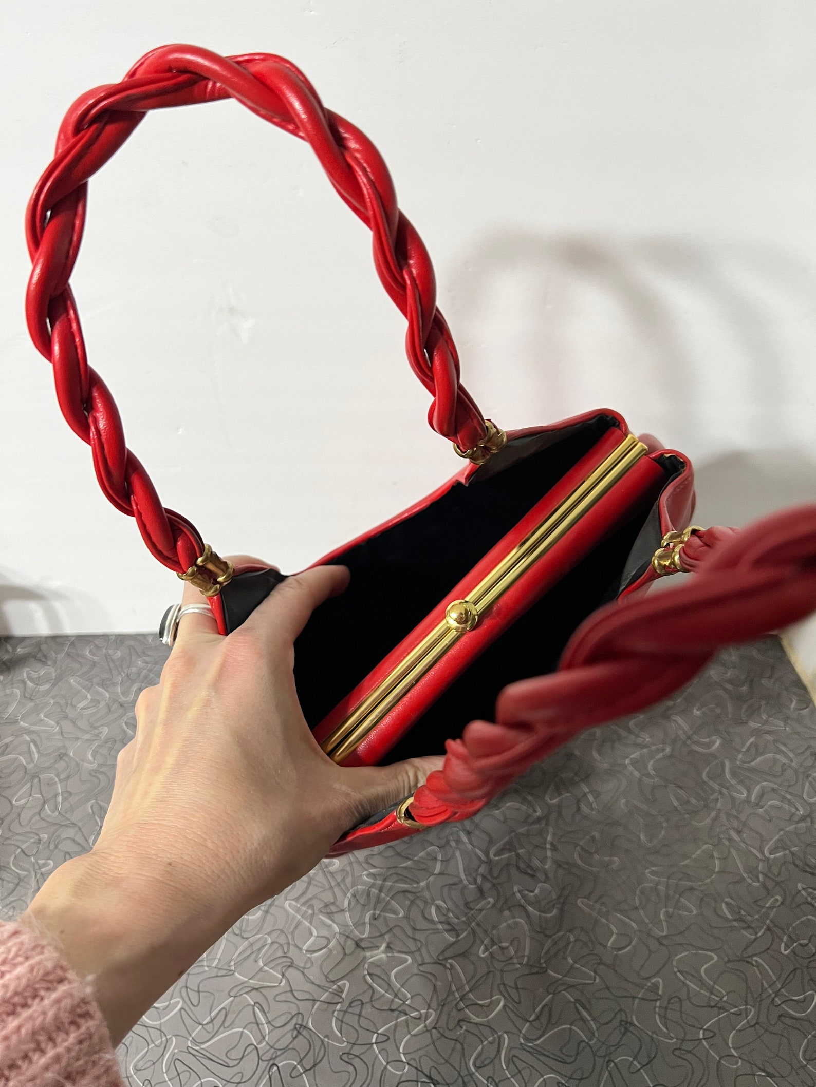 Vintage Pin up Handbag Large Red Mod Pin up Handbag - Etsy