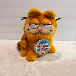 Vintage Garfield Plush With Lasagne Button - Etsy