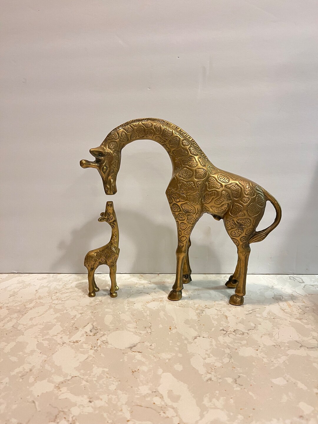 Mid Century Brass Giraffe Pair Mom and Baby Cute Mid Century - Etsy