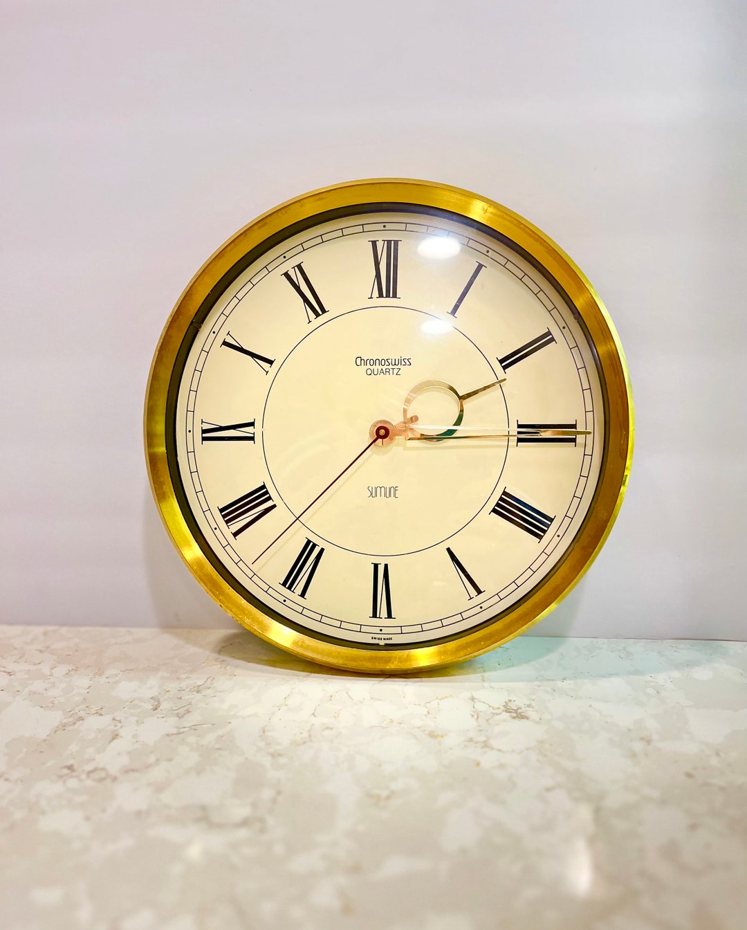 Vintage Solid Brass Chronoswiss Clock Mid Century Classy Clock - Etsy
