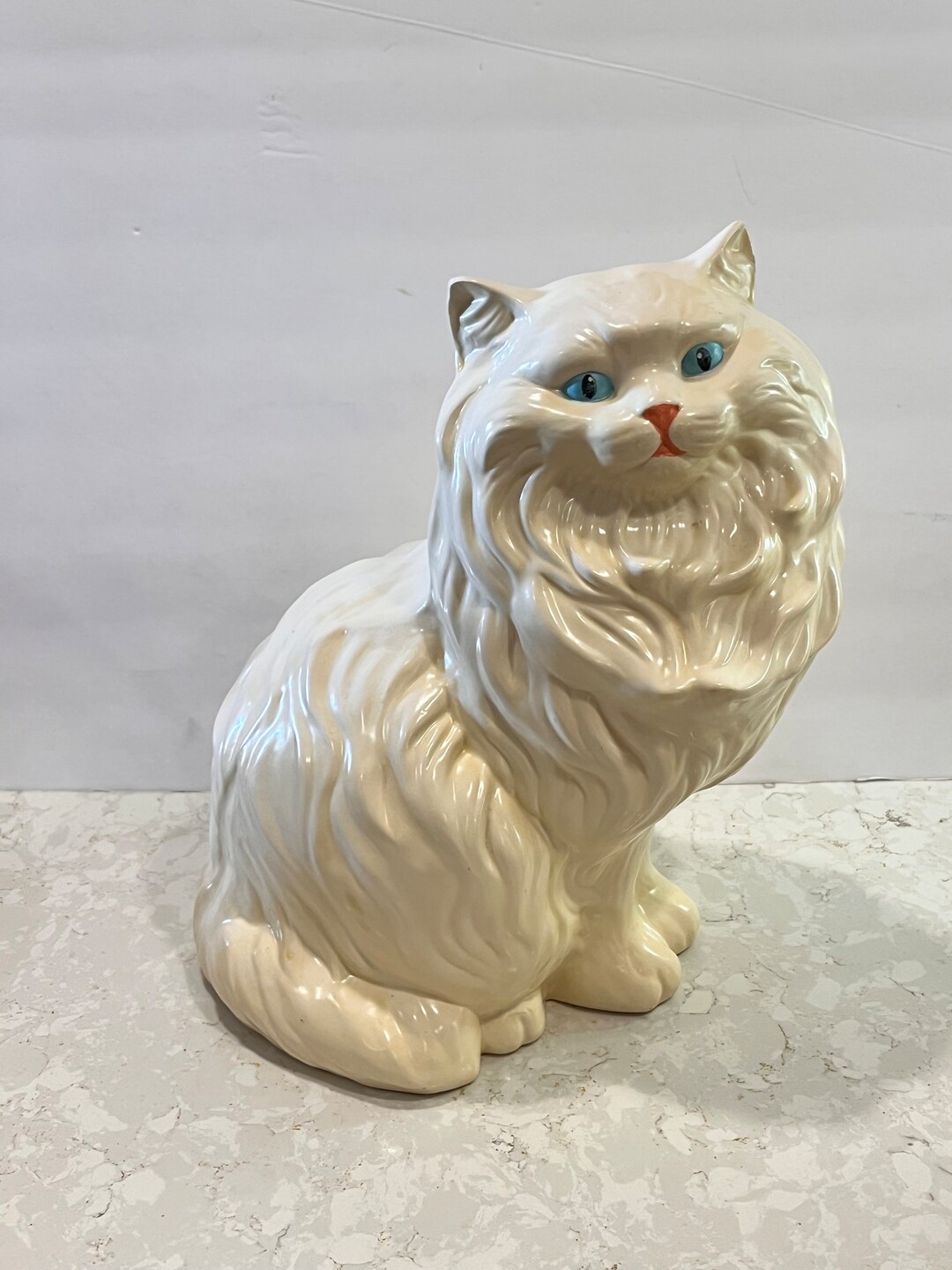 Life Size Ceramic Cat Tall Ceramic Cat Persian Giant Cat Kitsch Cute ...