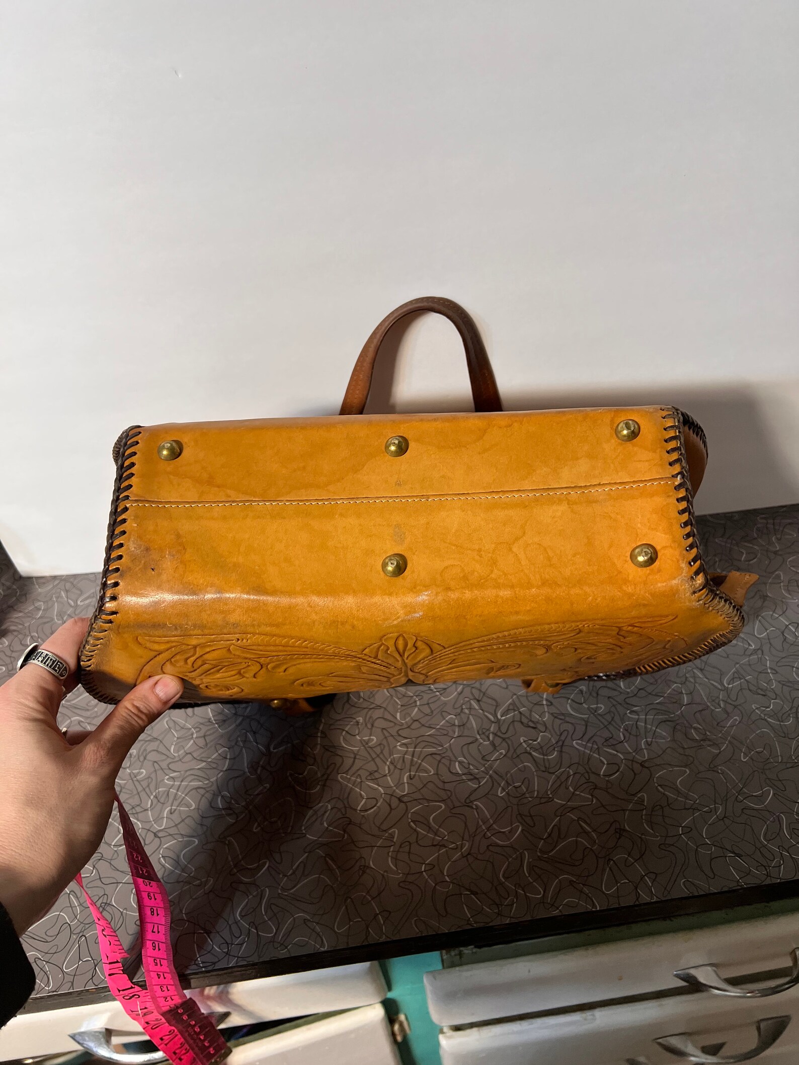 Vintage Large Tooled Leather Purse Huge Boho Retro 1970's | Etsy