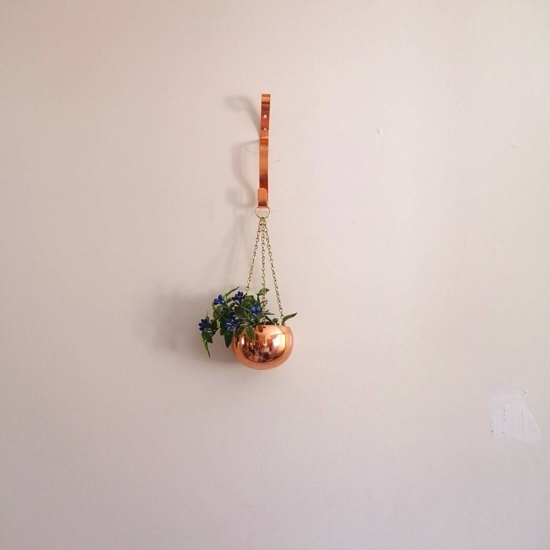 Vintage Copper Hanging Pod Planter With Hanger Mid Century Modern ...