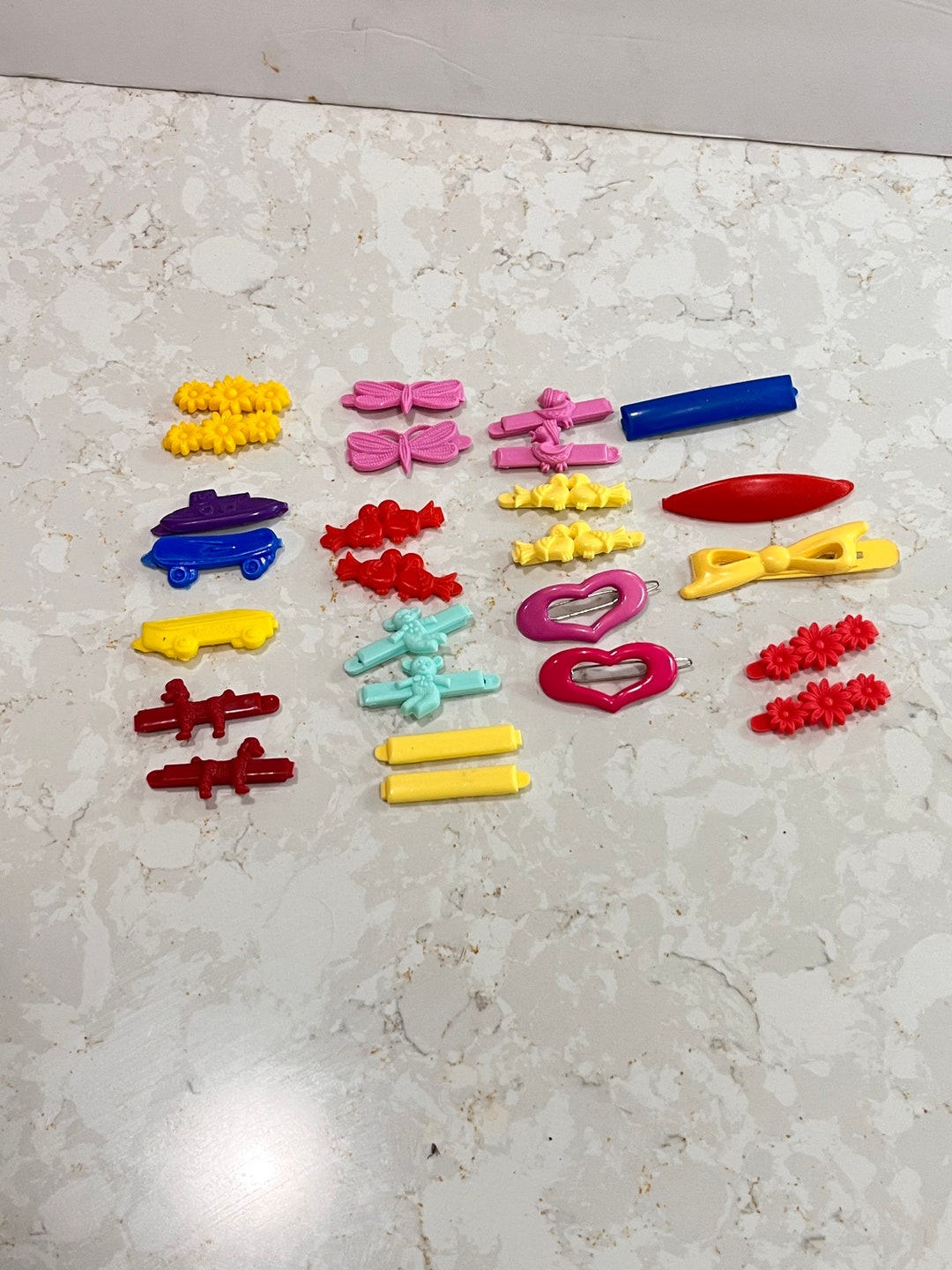 Cute Lot 80s Barrettes 1980's Plastic Classic Barrettes - Etsy