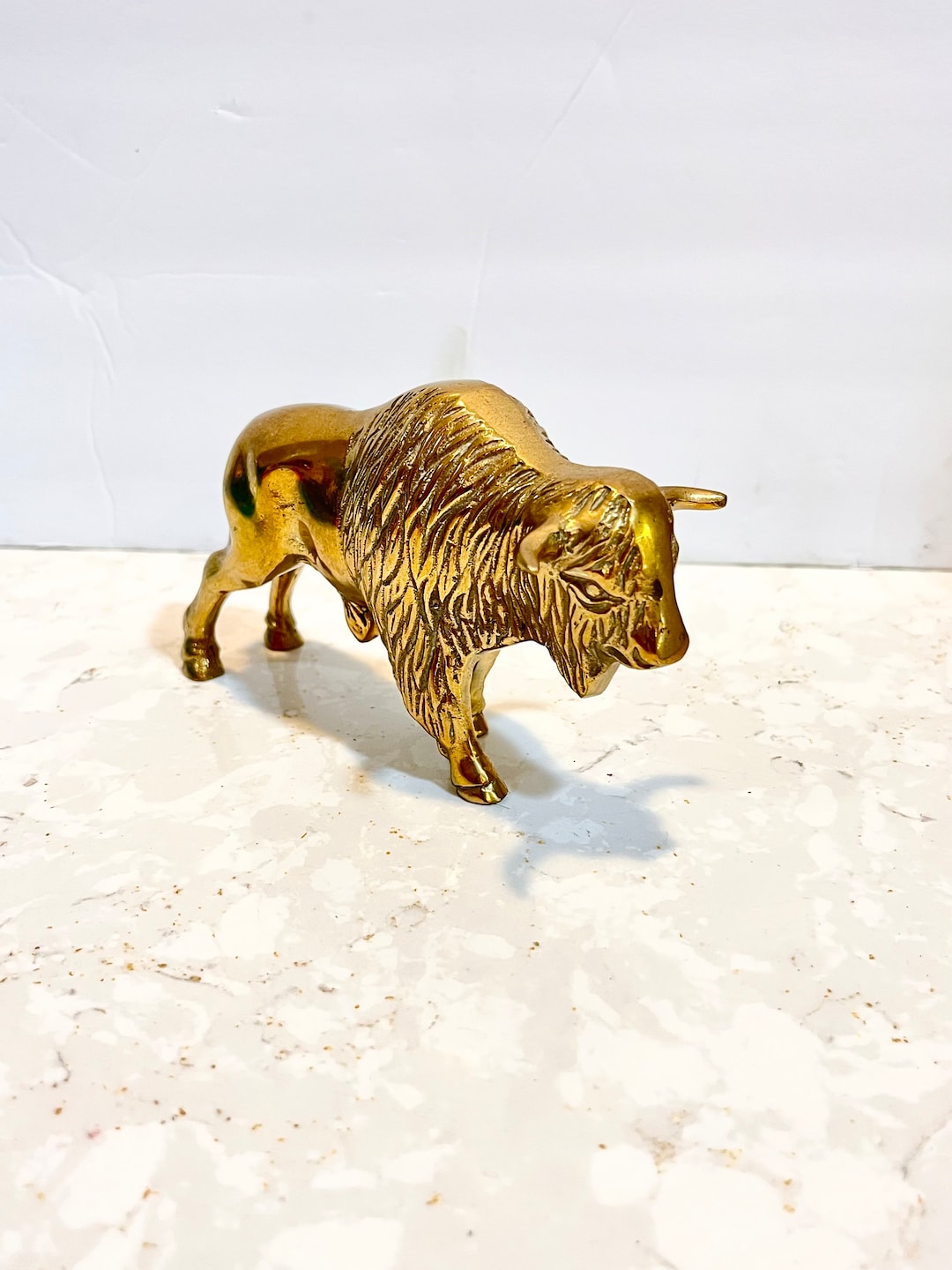 Vintage Detailed Brass Buffalo Bison Vintage Classic - Etsy