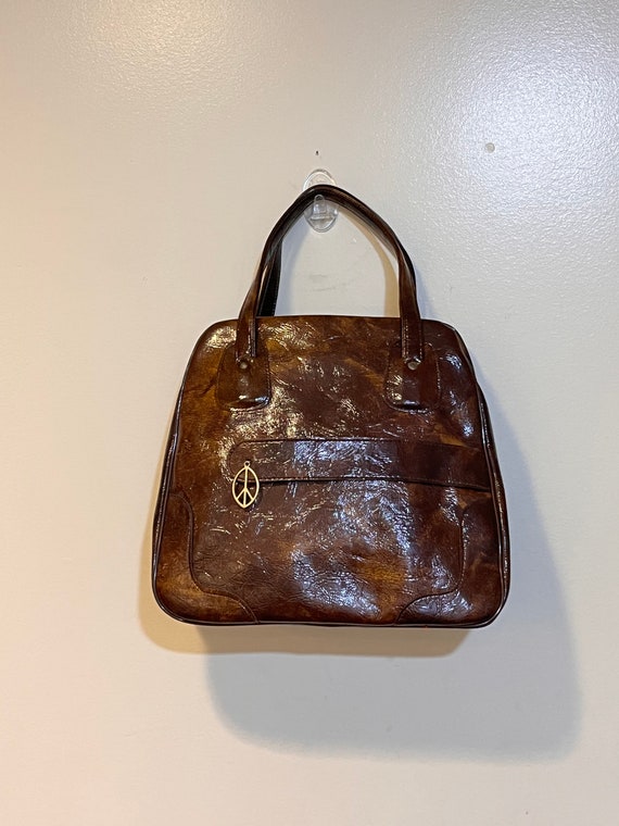 1960s Large Handbag Peace Sign Vintage - Gem