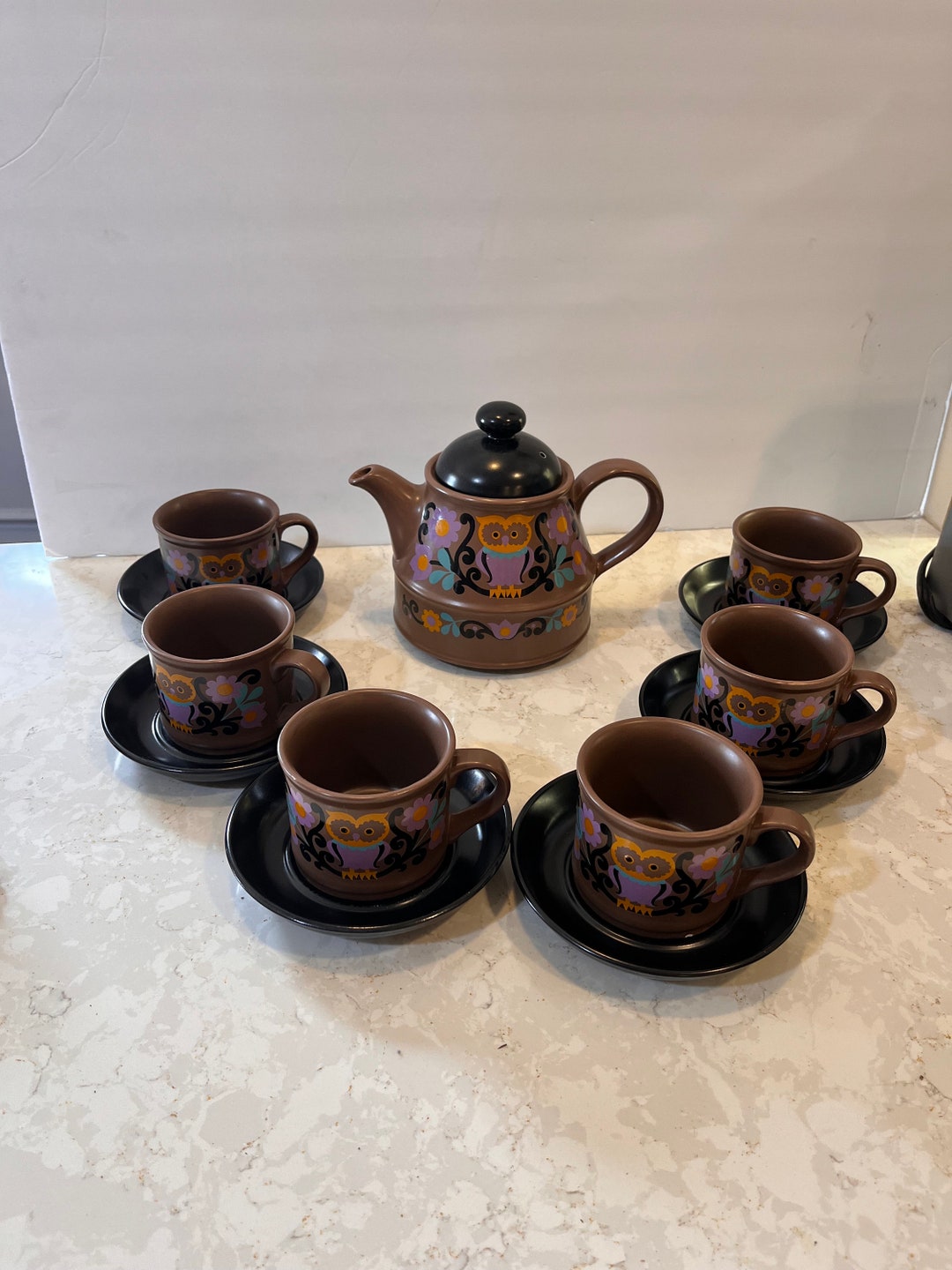 Vintage Sadler Owl Tea Set Teapot Tea Cups - Etsy