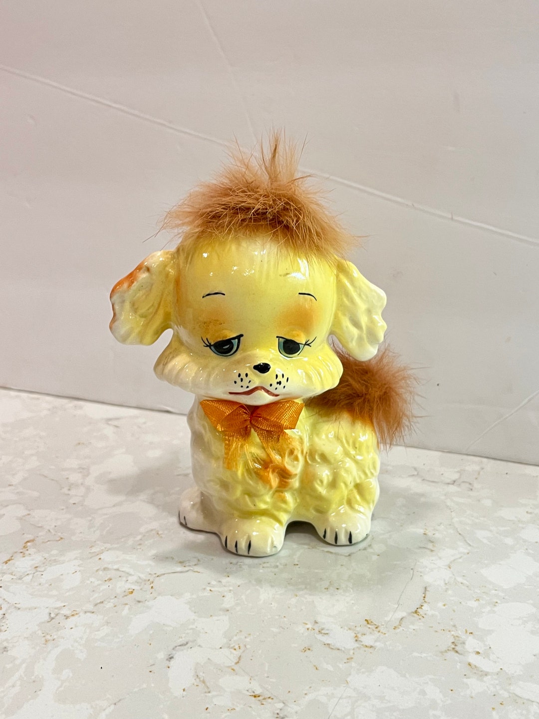 Vintage Big Eye Puppy Dog Figurine Kitsch Ceramic Big Eye Dog Figurine ...