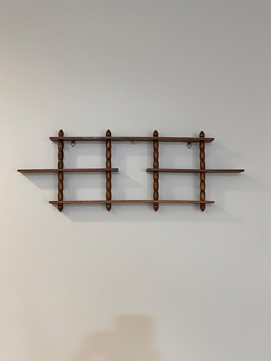 Vintage Wooden Curio Shelf Spindle Shelf Walnut Finish - Etsy