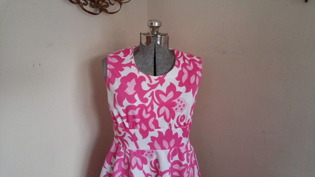 Vintage Mod Pink Dress Floral Pink Dress - Etsy