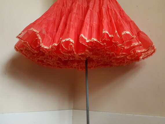 Vintage Red Petticoat 1950's Crinoline XXL - Gem