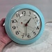 Vintage Aqua Kitchen Clock Solar Turquoise Kitchen Wall Clock Plug In ...